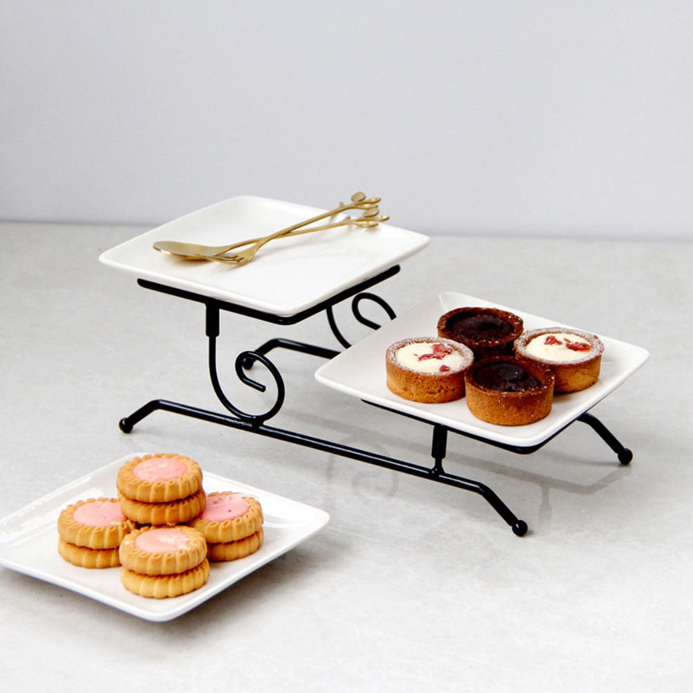 LEXSOMEO 1 Set of Candy Tray Snacks 2-Tier Fruits Serving Tray Dried ...