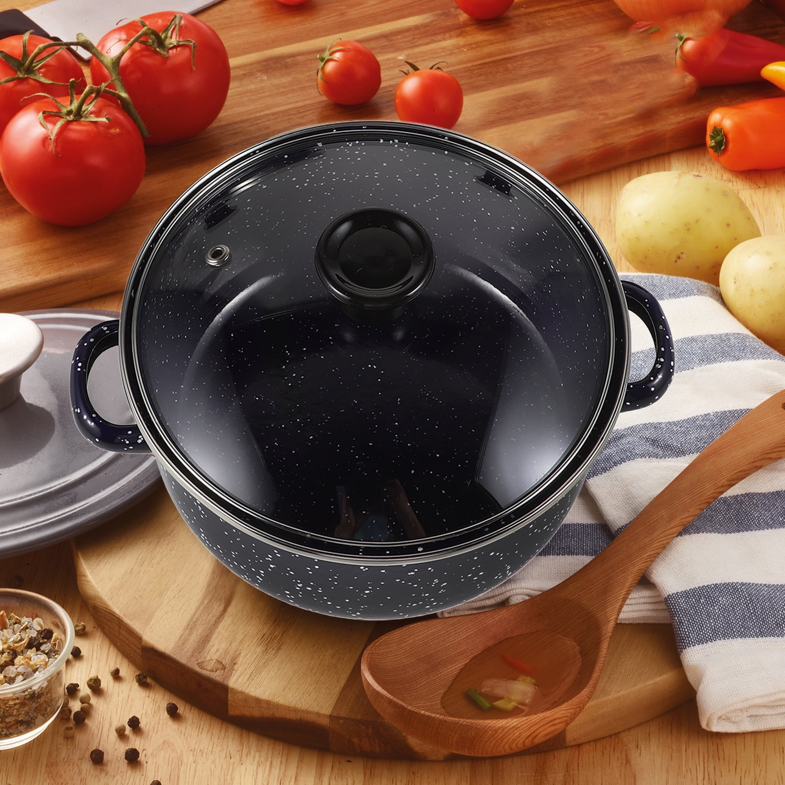 RENACLIPY kitchen cooking pot enamel stockpot for small families 3-Pcs ...