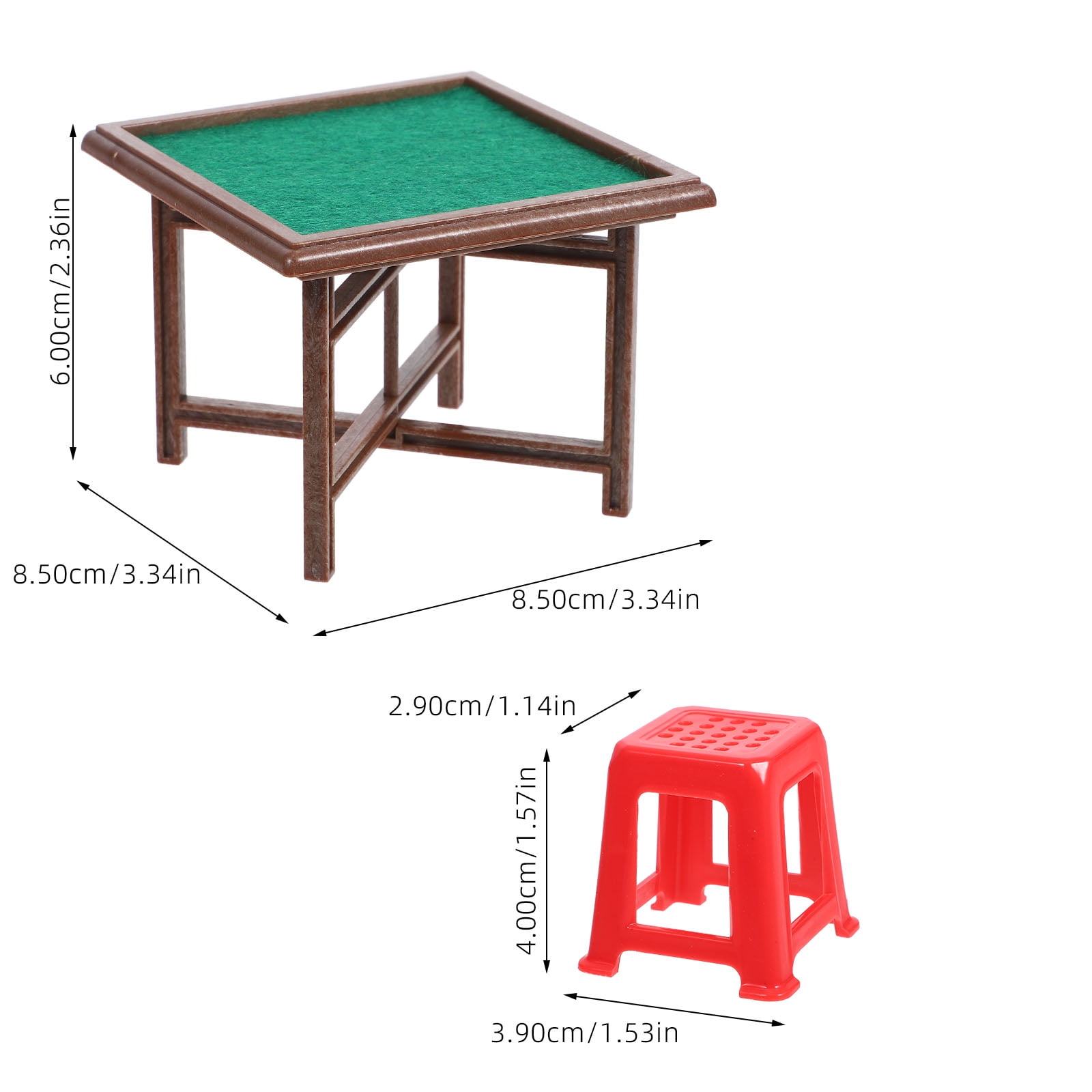 LEXSOMEO 1 set of Mini Mahjong Table Doll House Mahjong Table Chair Set ...