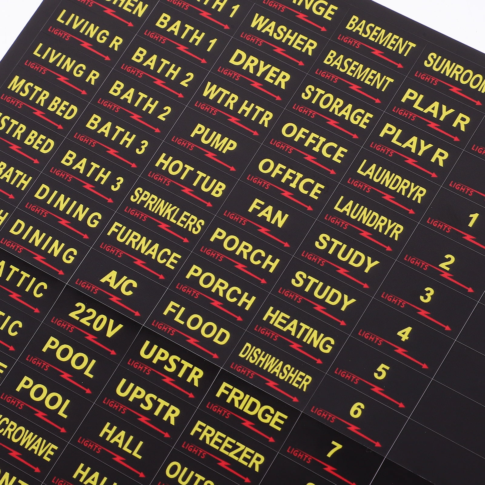 LEXSOMEO 10 Sheets Comprehensive Self-Adhesive Electrical Box Label ...