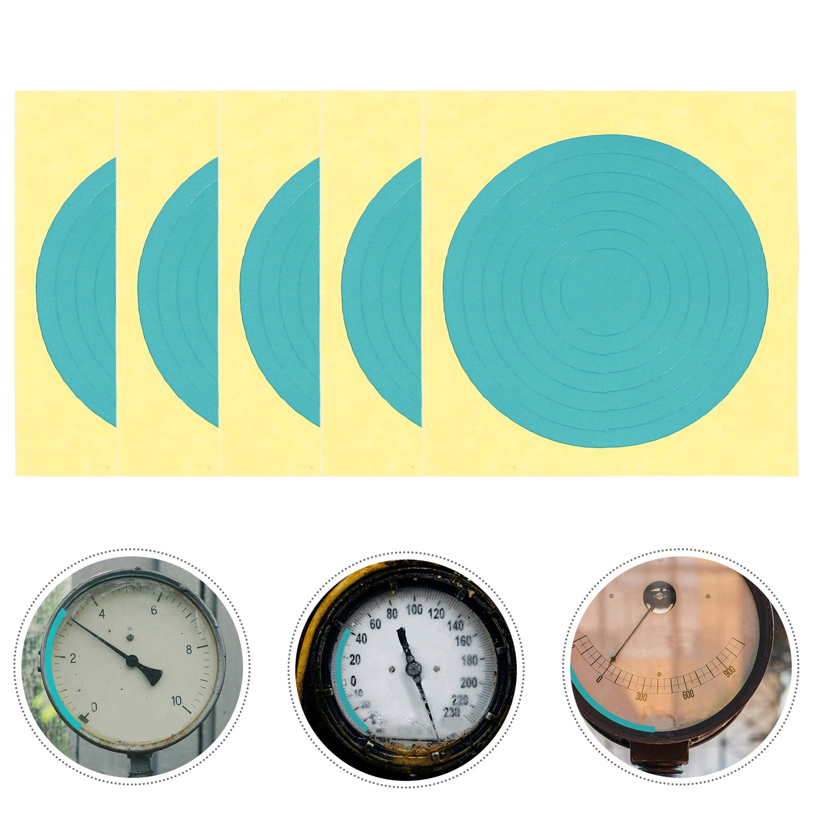 LEXSOMEO 10 Sheets Pressure Gauge Stickers Adhesive Pressure Gauge ...