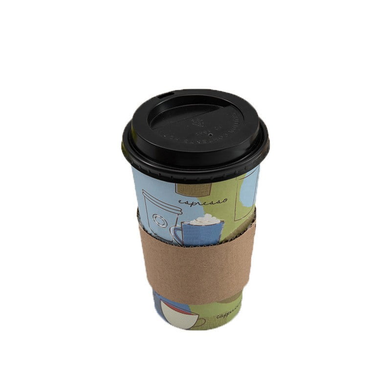 LEXSOMEO 100pcs Kraft Paper Coffee Cup Sleeves Corrugated Cardboard ...
