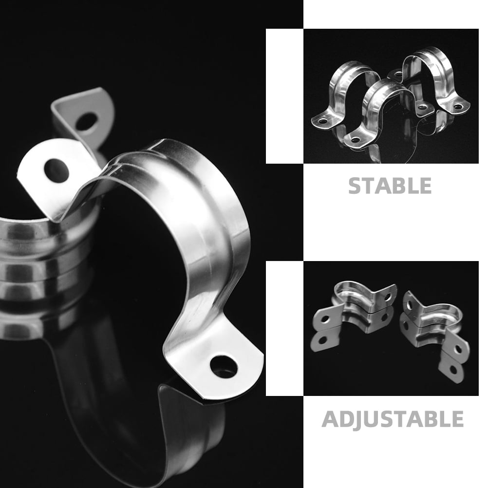 COOPHYA U-Shape Conduit Clamp Silver 10Pcs 304 Stainless Steel 2.95X1 ...