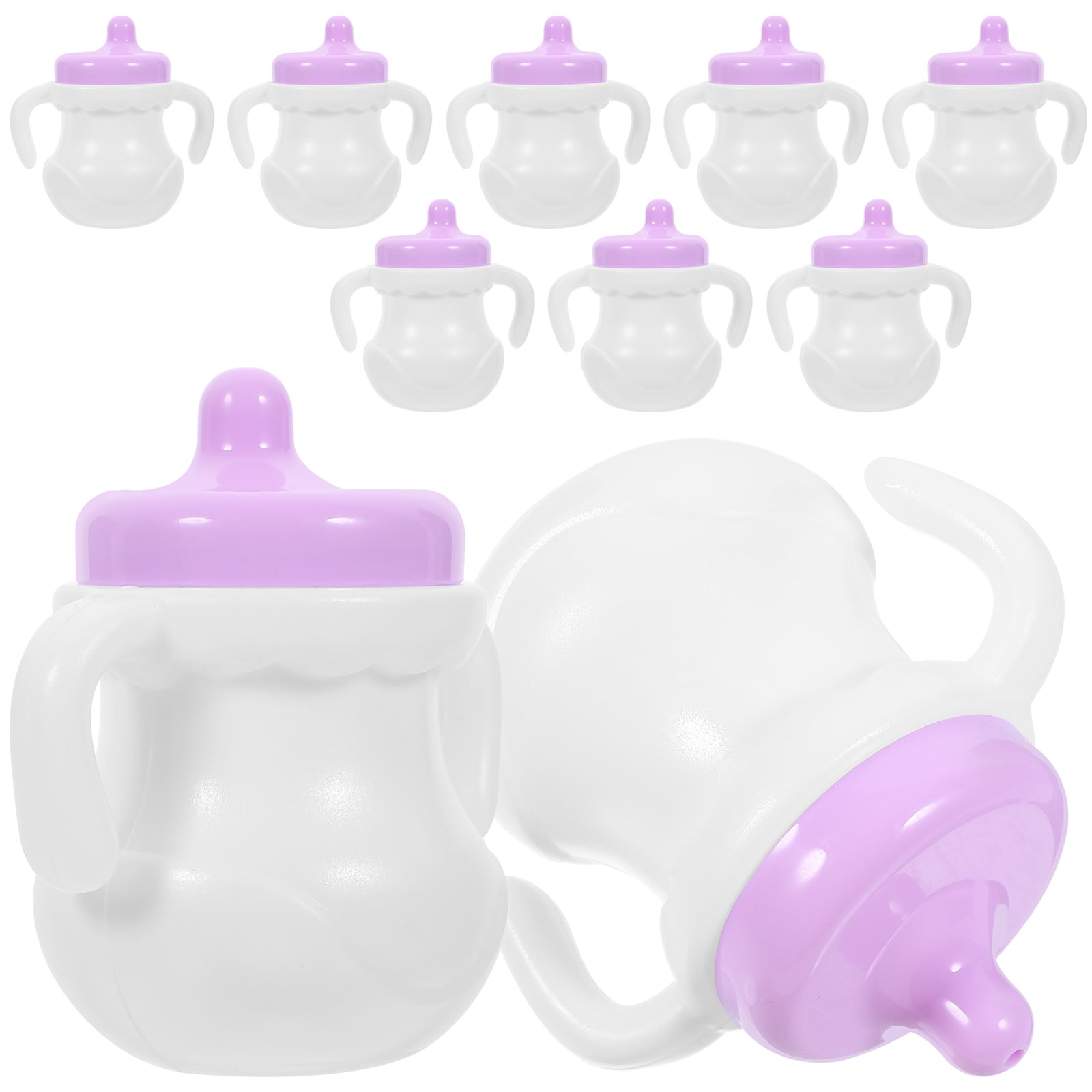 RENACLIPY Dollhouse Mini Accessories Baby Feeder Bottle White 10pcs ...