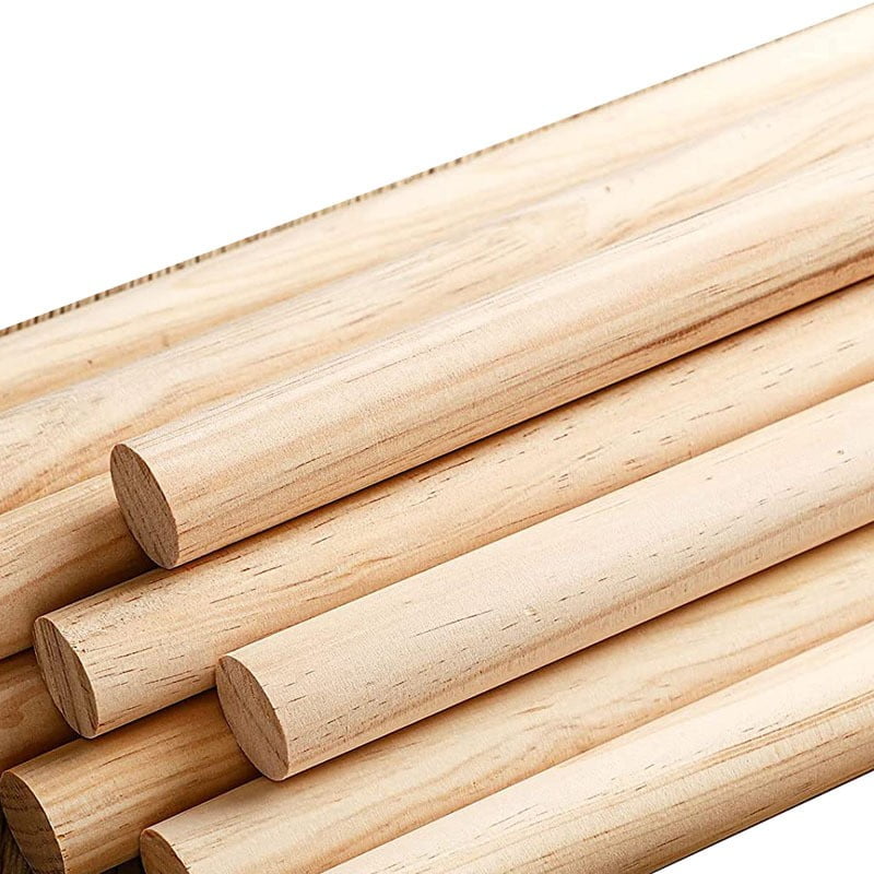 LEXSOMEO 10pcs Dowel Rods Diy Wooden Sticks Pre Cut Round Sticks Long ...