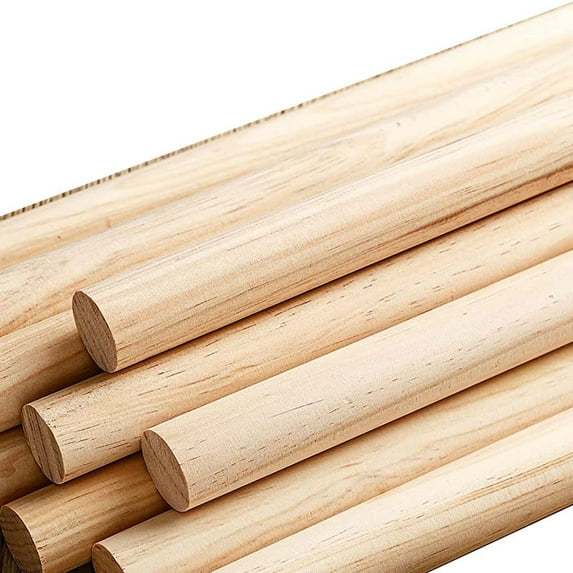 LEXSOMEO 10pcs Dowel Rods Diy Wooden Sticks Pre Cut Round Sticks Long ...