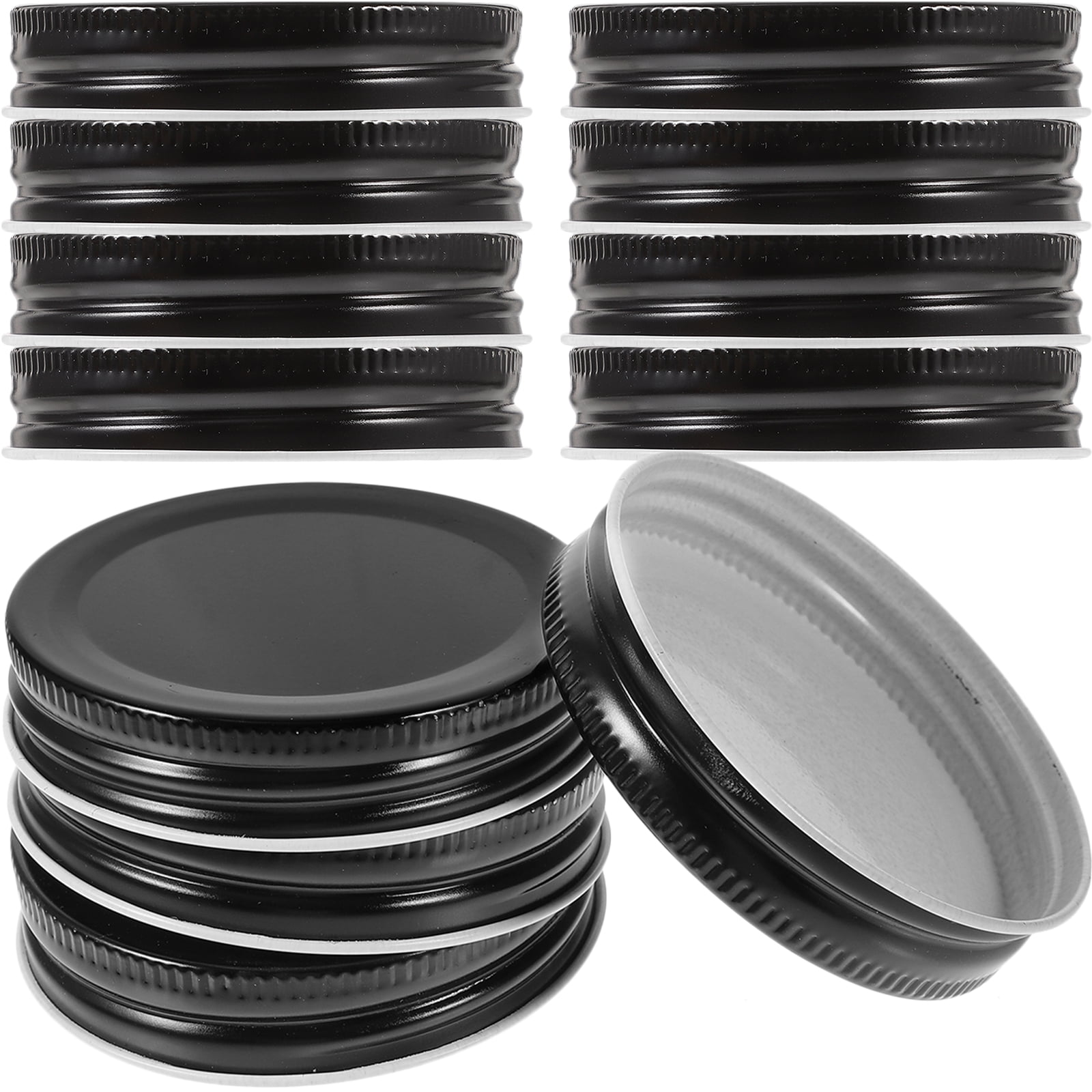 RENACLIPY Metal Canning Jar Lids Airtight Seal Black for Standard Jars ...