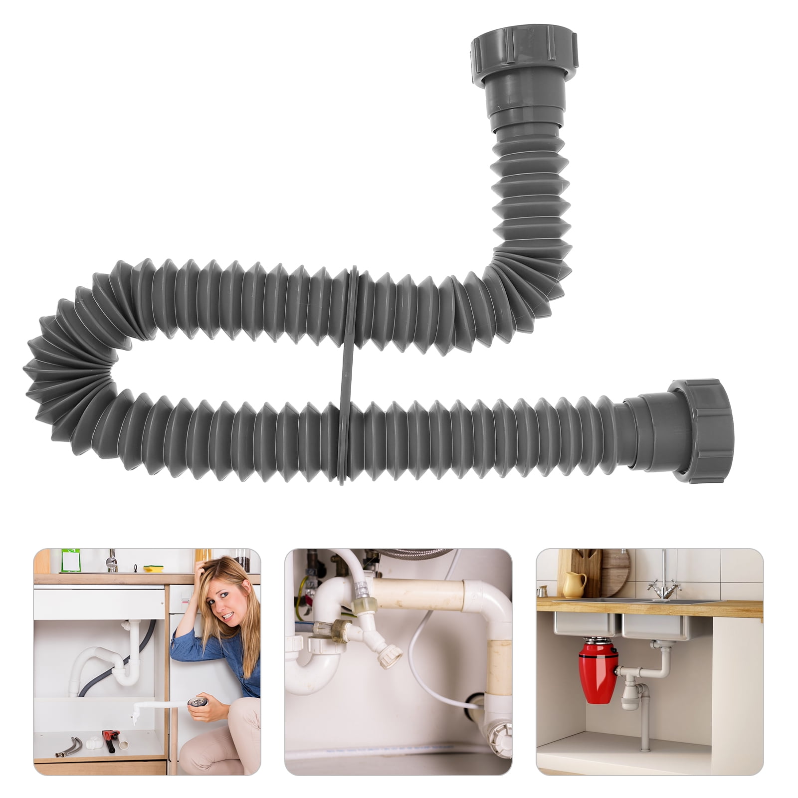 LEXSOMEO 11/2 Expandable Flexible Sink Drains, Universal Sink Drain ...