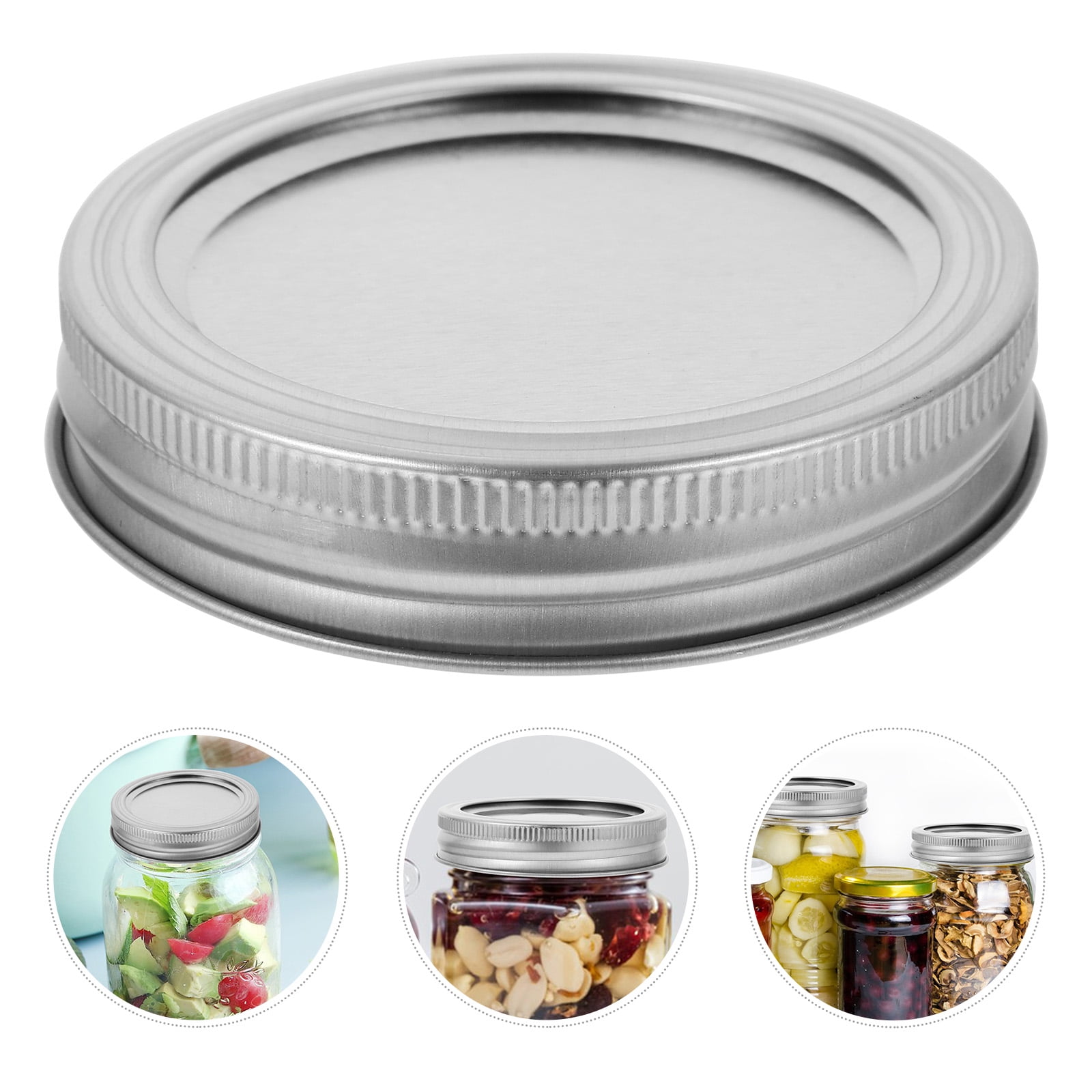 RENACLIPY Mason Jar Rings Wide Mouth Silver Iron 12 Set for Food ...