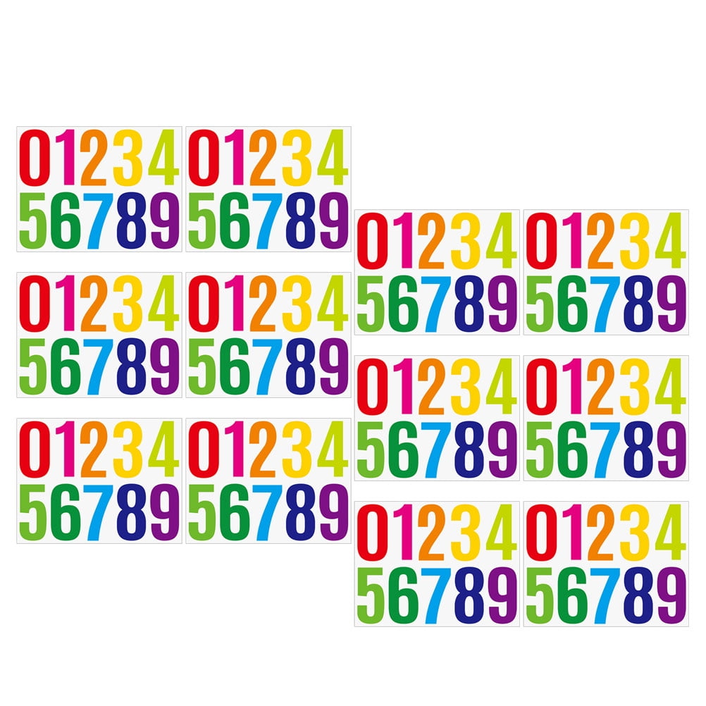 LEXSOMEO 12 Sheets Number Sticker Adhesive Numbers Decals Number ...