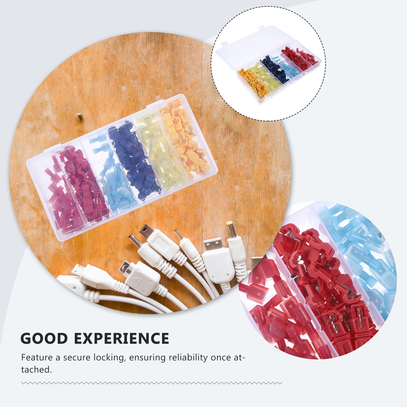 LEXSOMEO 120pcs Quick Splice Wire Terminals Electrical T-tap Wire ...