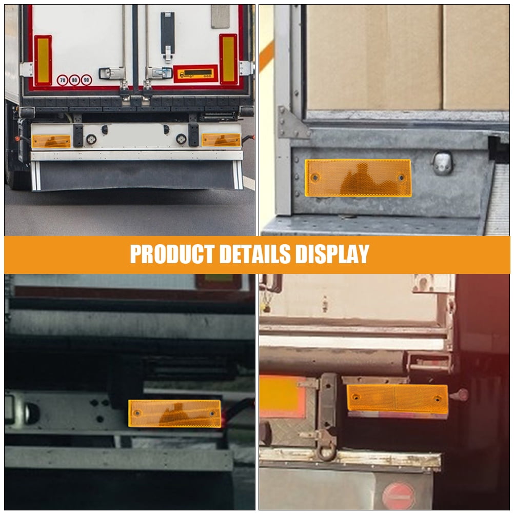 RENACLIPY 12Pcs Yellow Car Reflectors Self Adhesive for Road Safety and ...