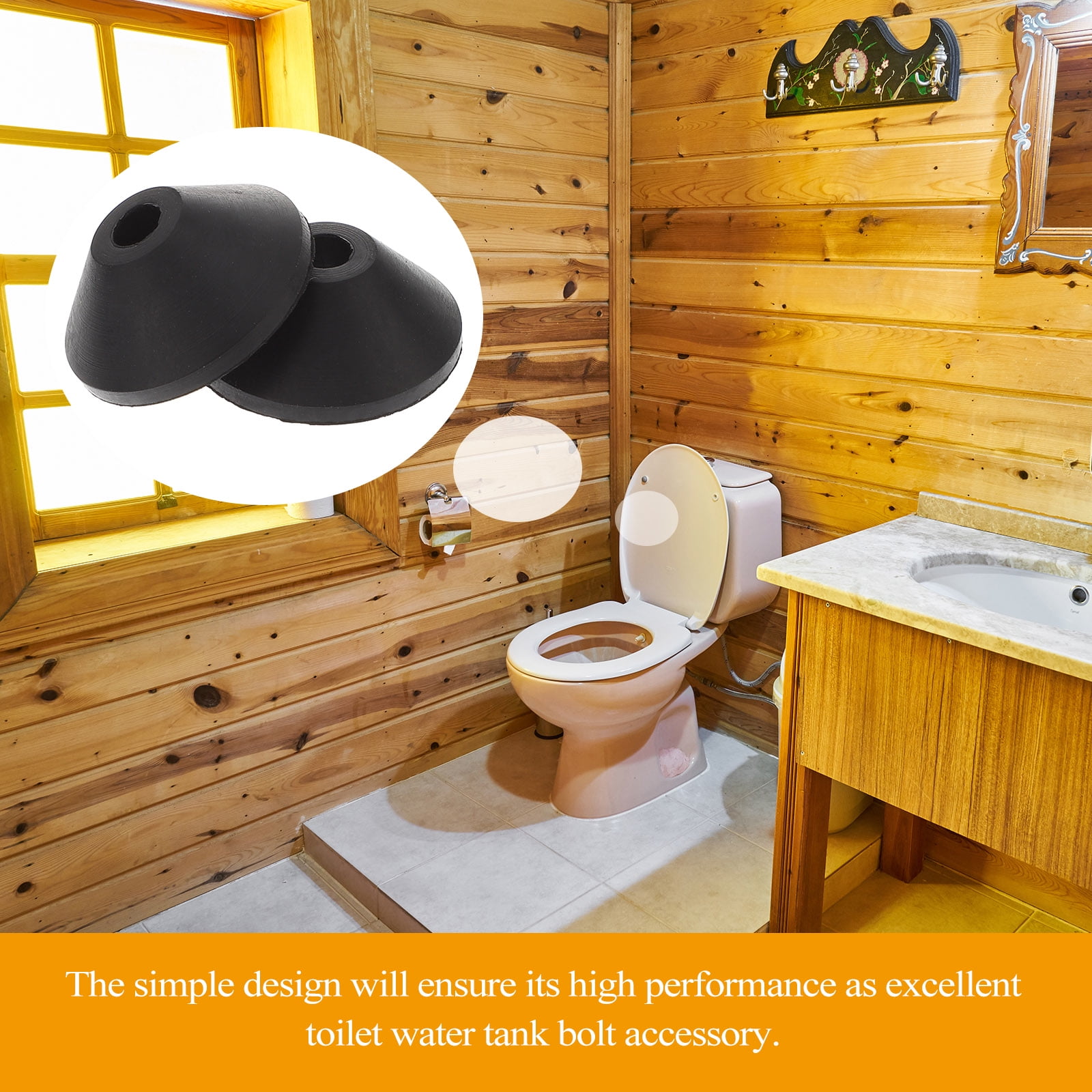 LEXSOMEO 12pcs Black Tapered Toilet Bolt Rubber Washer M6 Conical ...