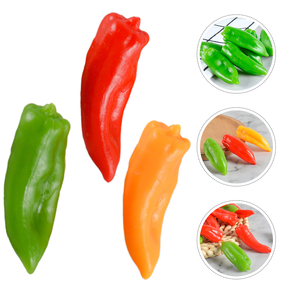 LEXSOMEO 12pcs Simulation Pepper Fake Pepper Realistic Faux Pepper Fake ...