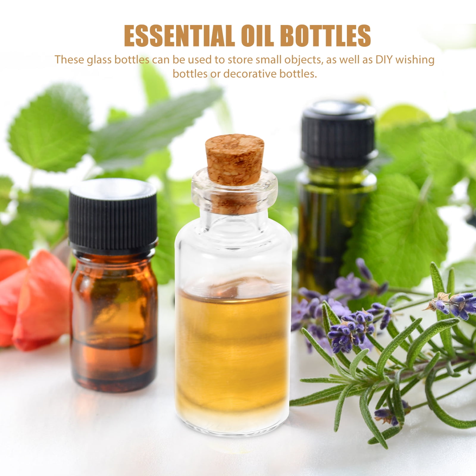 LEXSOMEO 12pcs Small Cork Glass Bottles Multi-function Wish Bottles ...