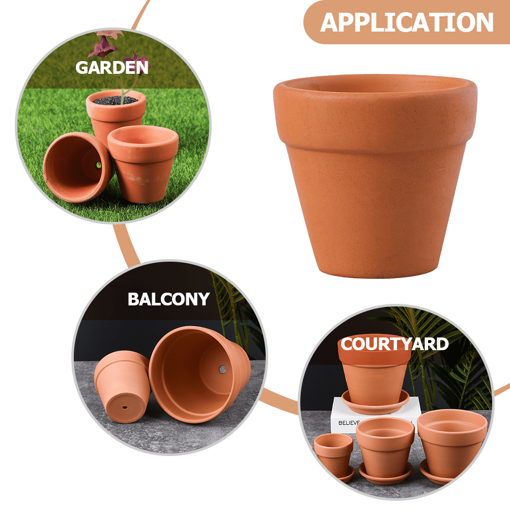 LEXSOMEO 12pcs Small Terracotta with Drainage Holes Mini Clay Pots for ...