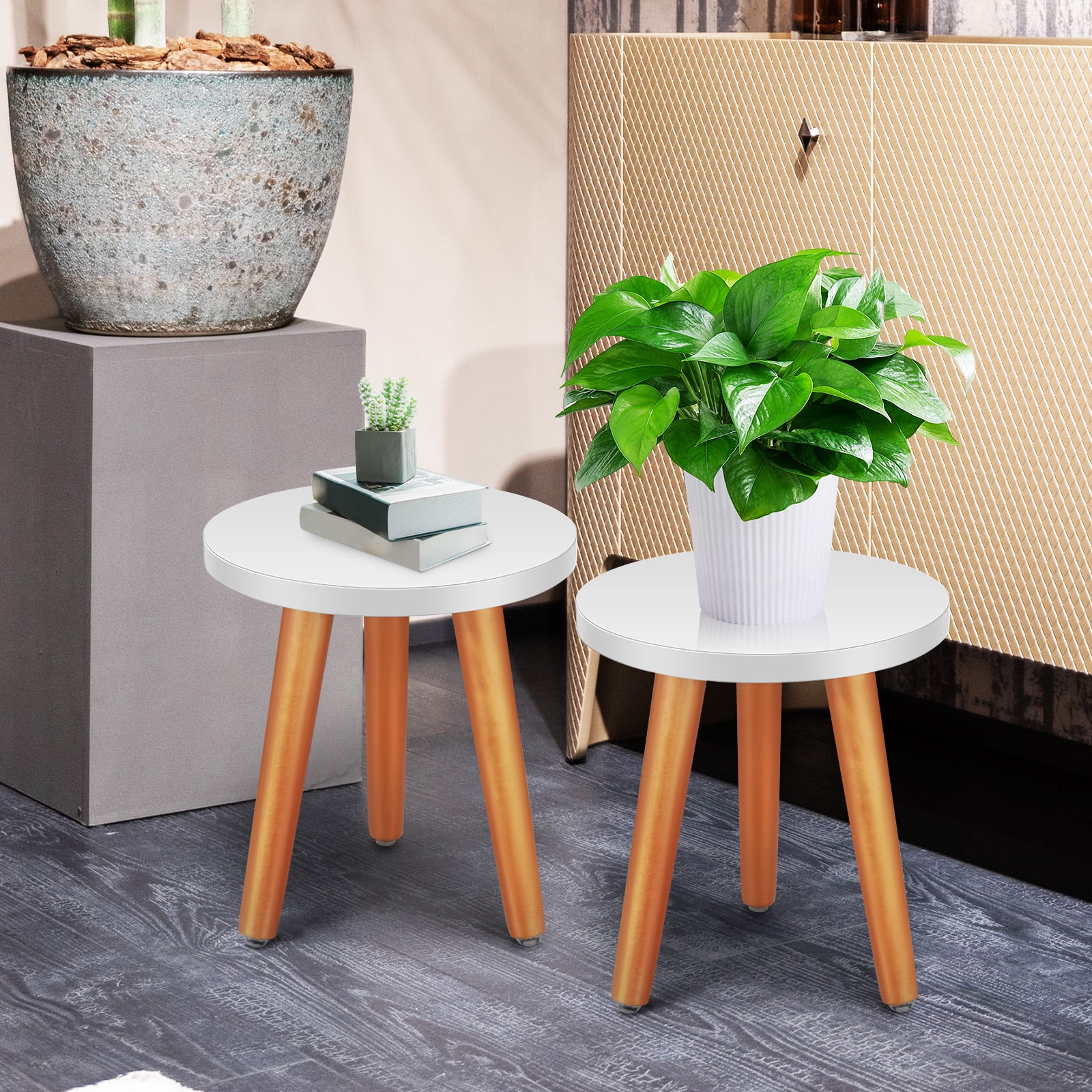 RENACLIPY Desktop Flower Stand White Stool Plant Support Indoor Use 2 ...