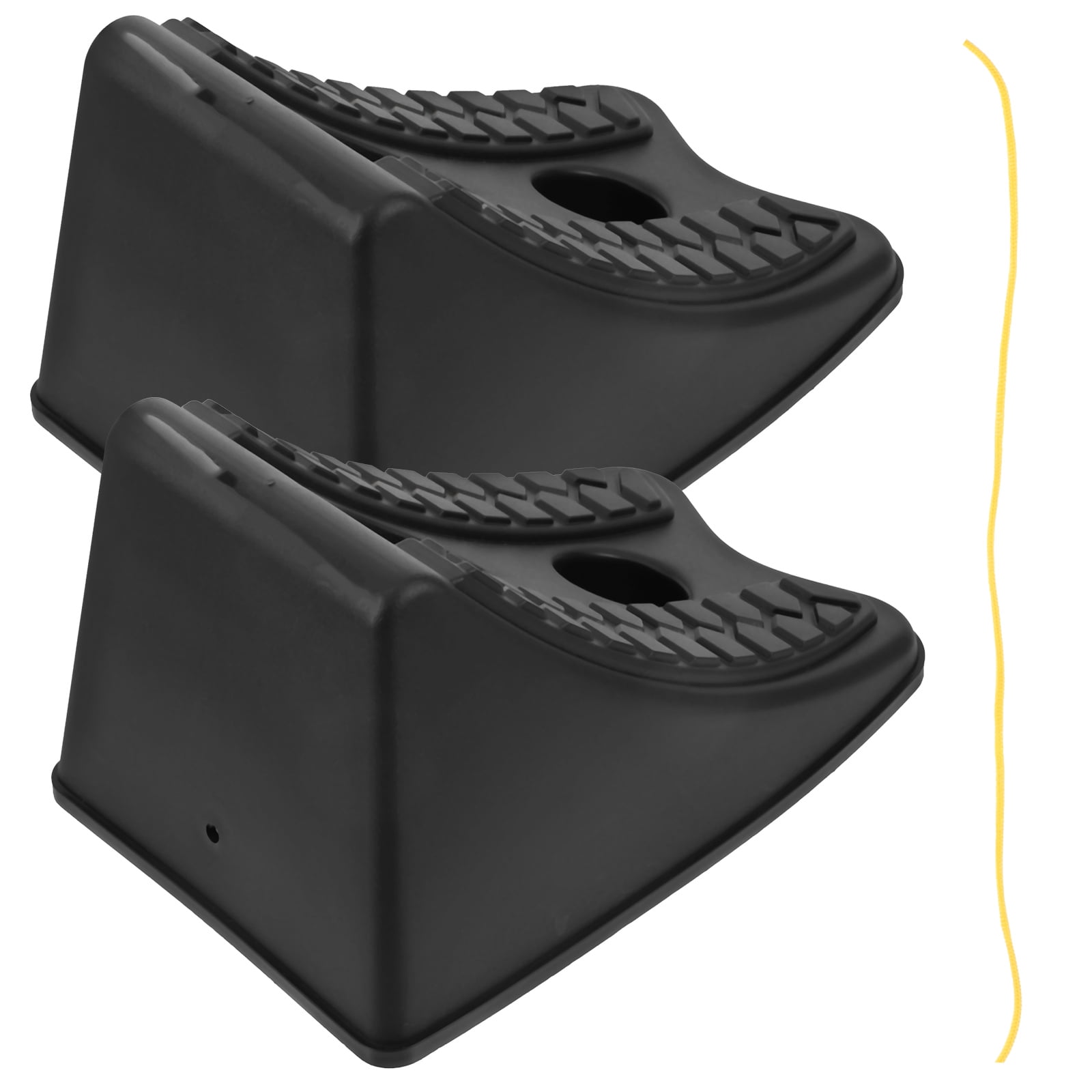 RENACLIPY rv trailer wheel chocks Wheel Chock Wedge Black 2 pcs ...