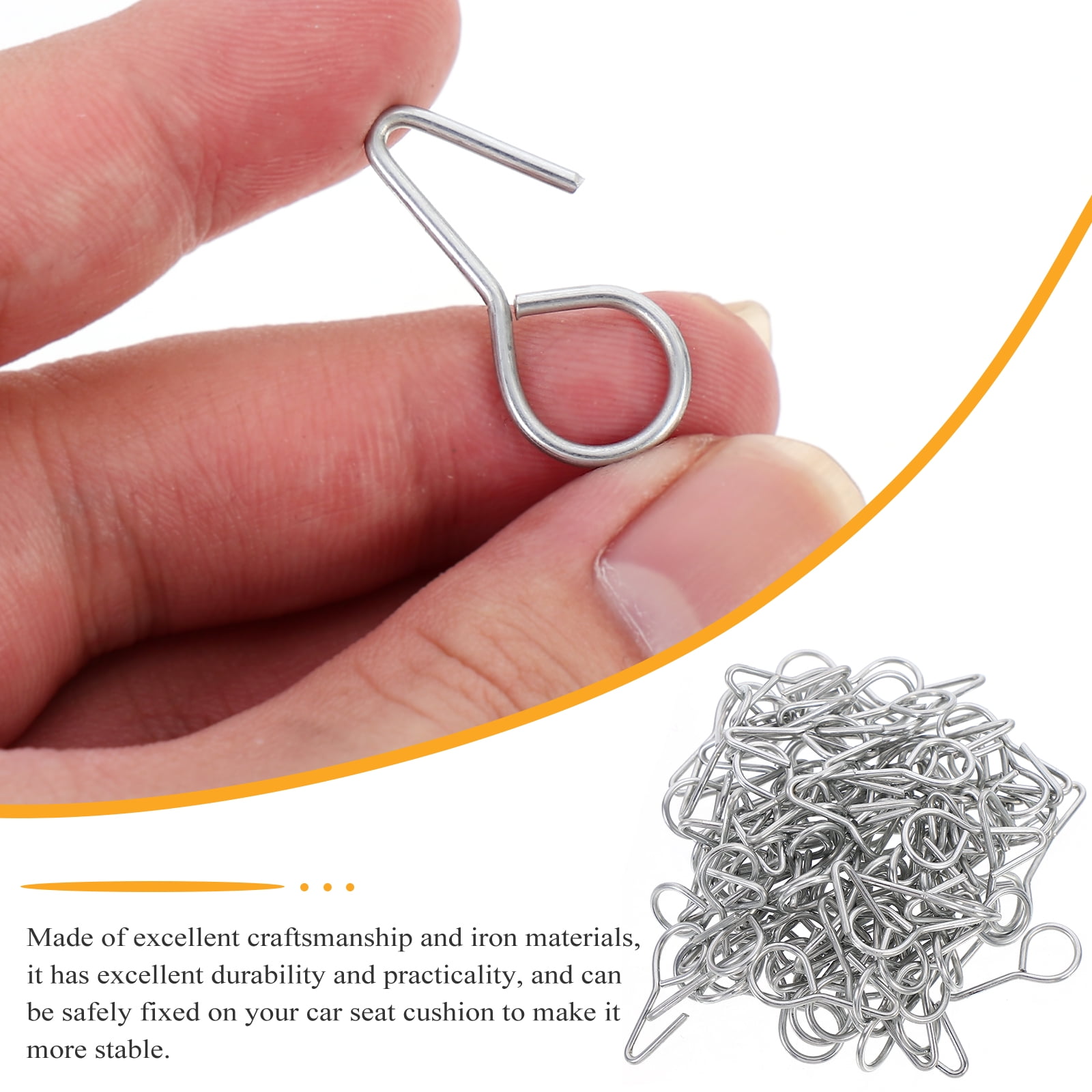 LEXSOMEO 200pcs Car Seat Cover Hooks 28mm Heavy Duty Regular Car Seat Cover Metal S Hooks for RV ...