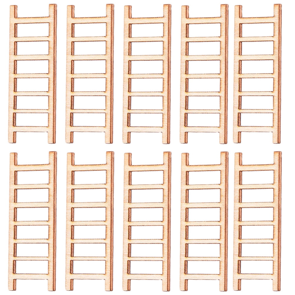 RENACLIPY Decor Ladder Miniature Ladders Khaki Wood 20Pcs - Walmart.com