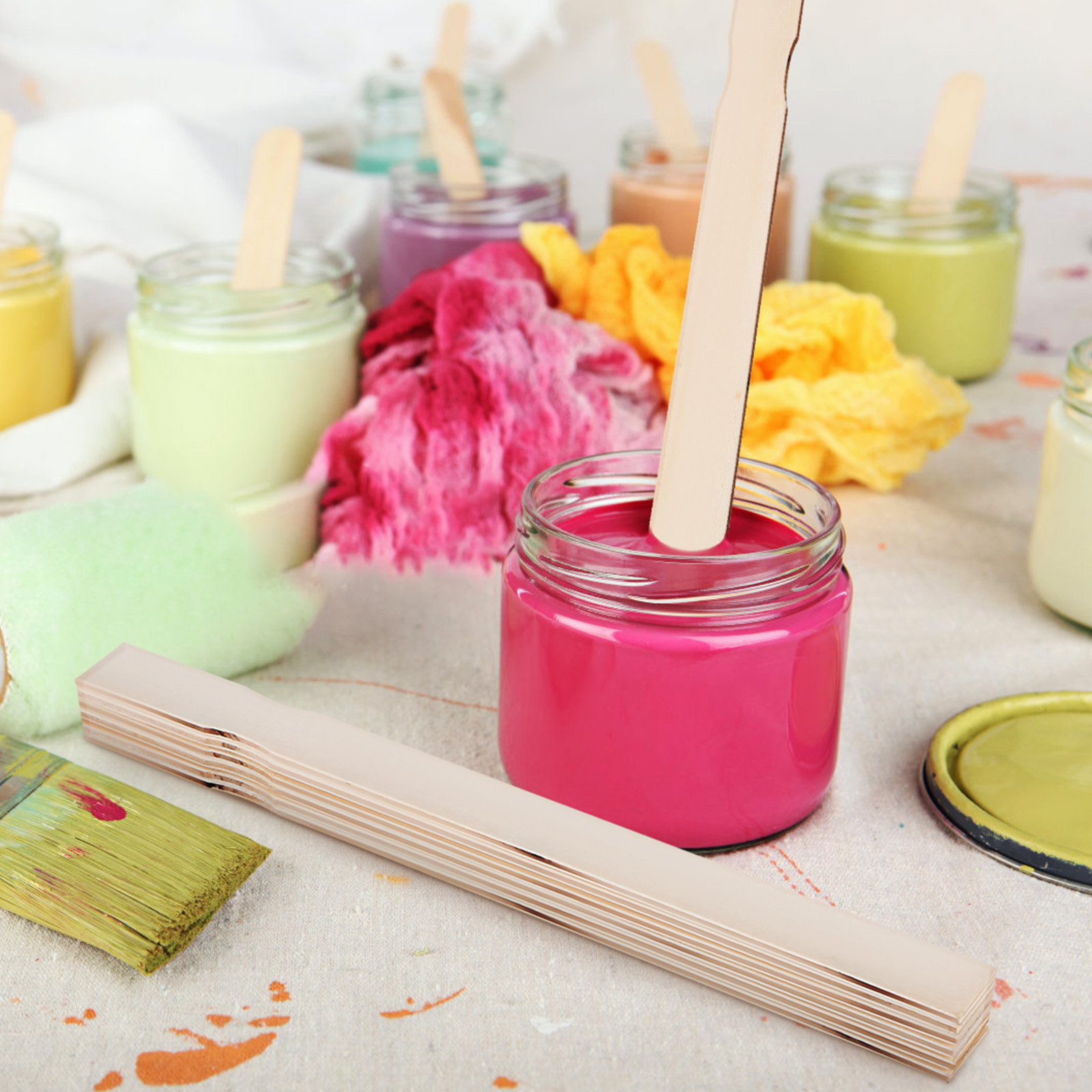 25 Pcs Wooden Sticks Paint Stirrer Wooden Stir Sticks Mixing Sticks ...