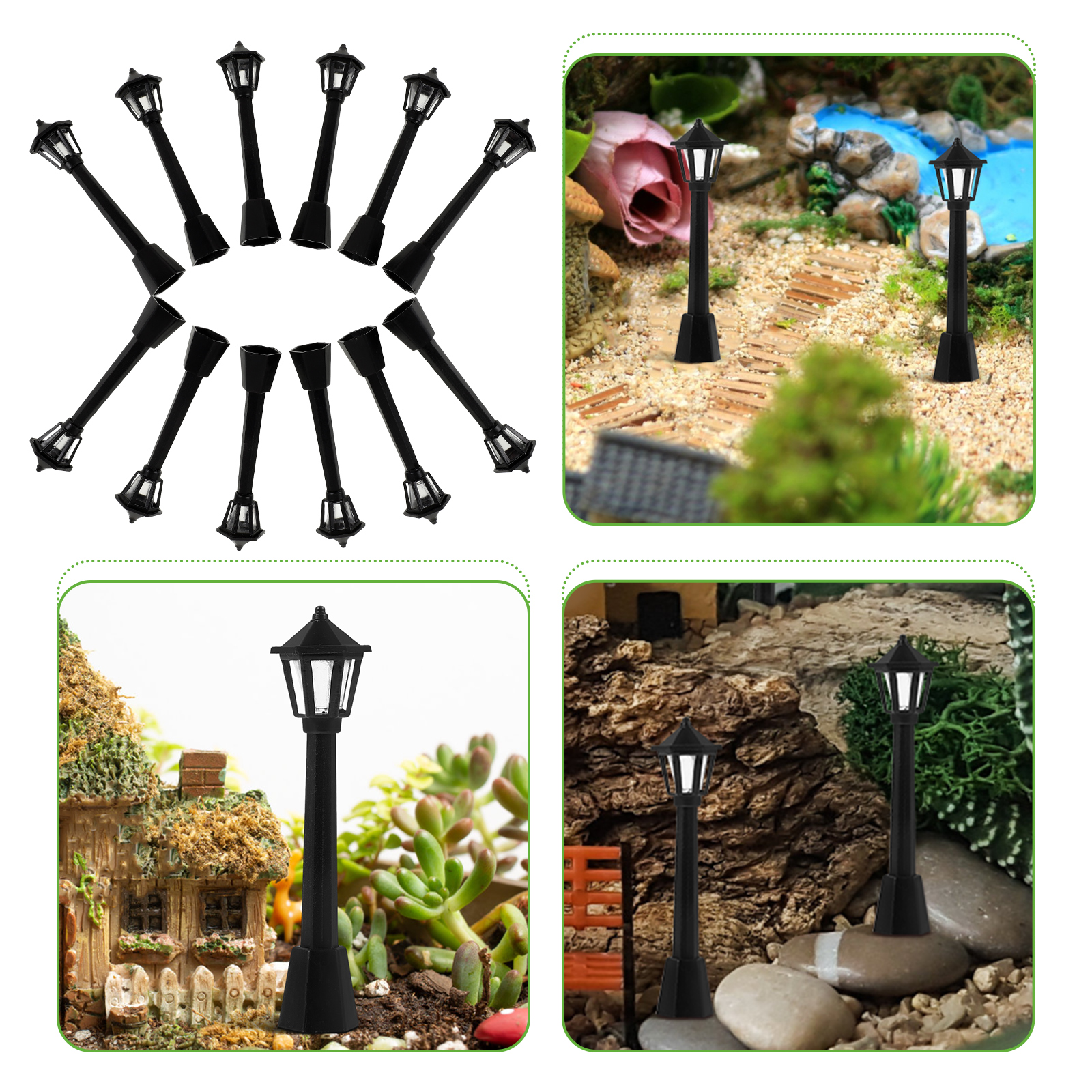 LEXSOMEO 25Pcs Mini House Street Light Models Decorative Street Light ...