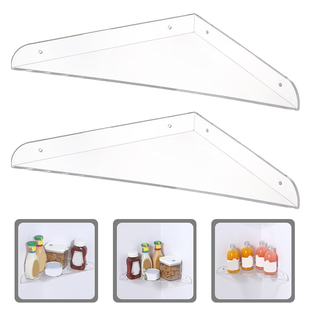 LEXSOMEO 2pcs Acrylic Floating Shelves Bedroom Display Shelf Wall ...