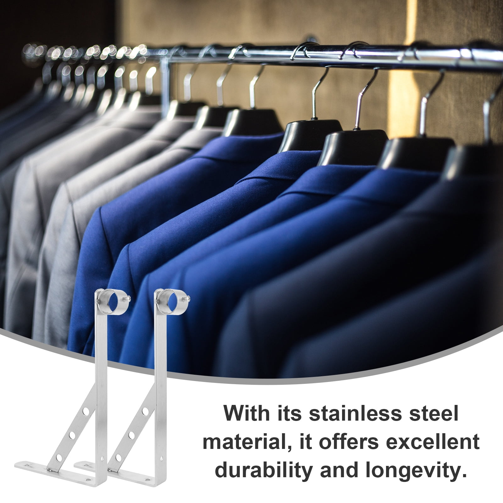 LEXSOMEO 2pcs Balcony Rod Bracket Clothesline Pole Bracket Rod Holder ...