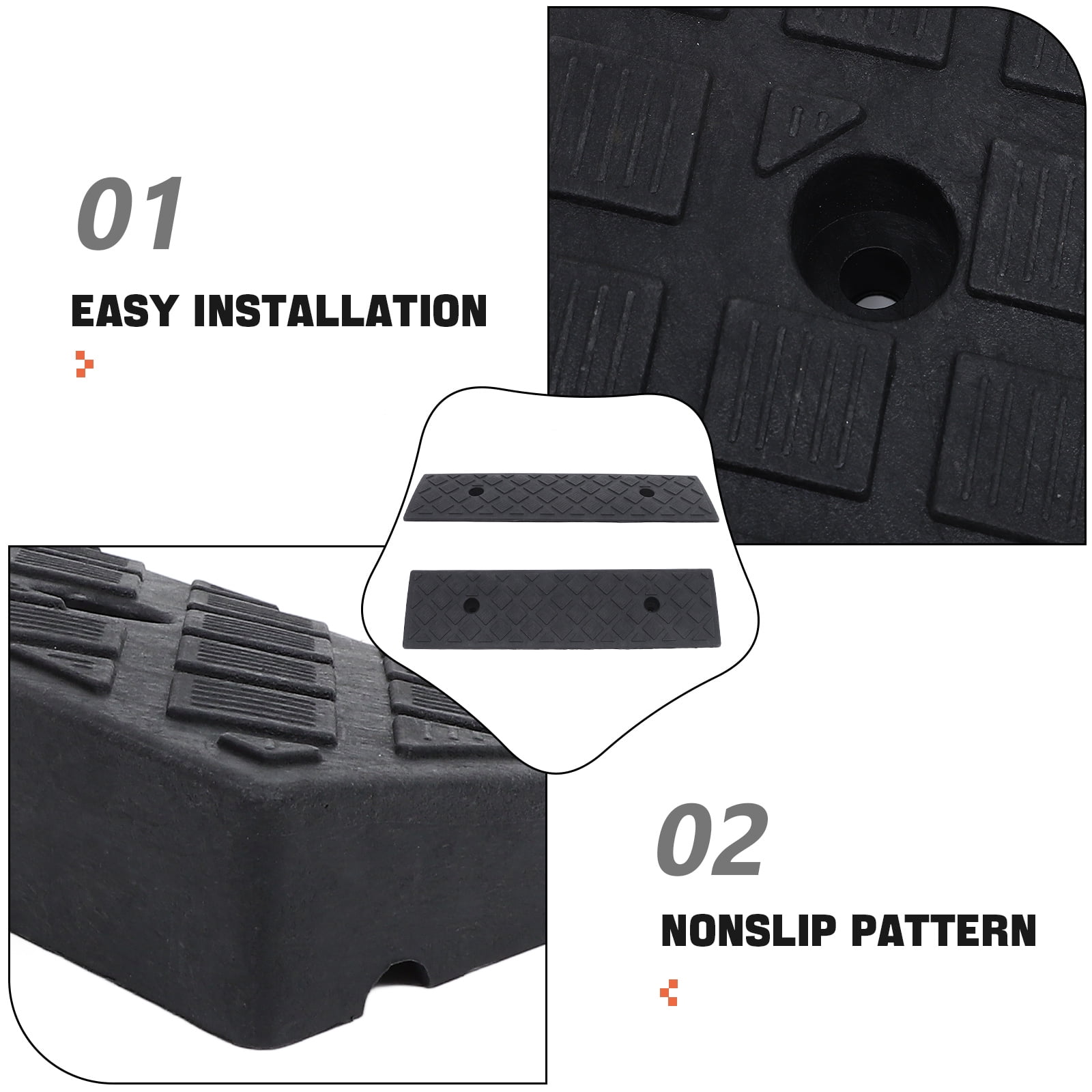 LEXSOMEO 2pcs Car Ramps Rubber Threshold Ramps Car Wheel Ramps ...