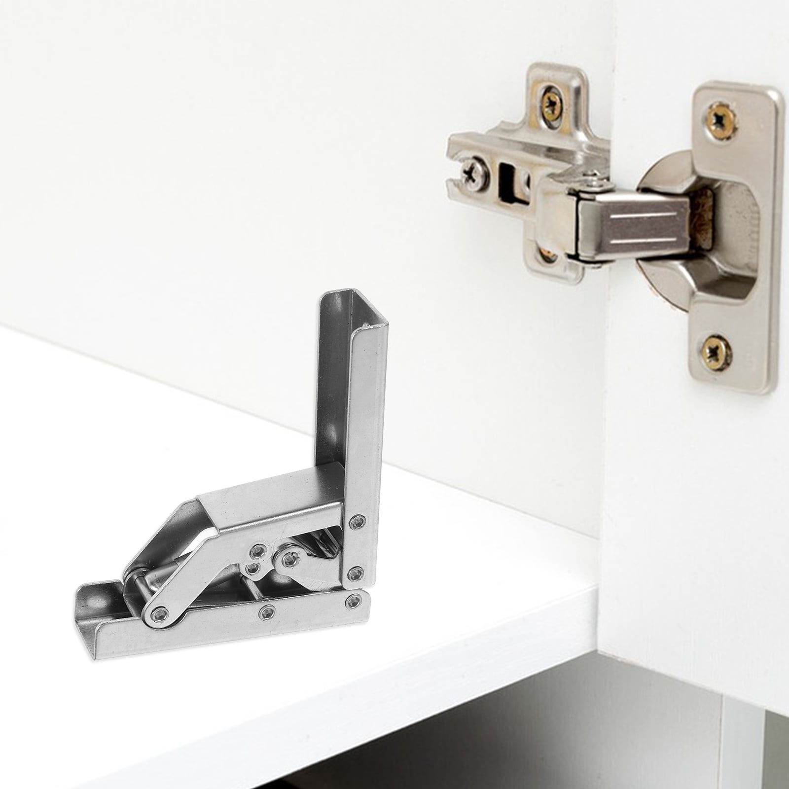 LEXSOMEO 2pcs Folding Hinge Furniture Brackets Laundry Cabinet Hinges ...
