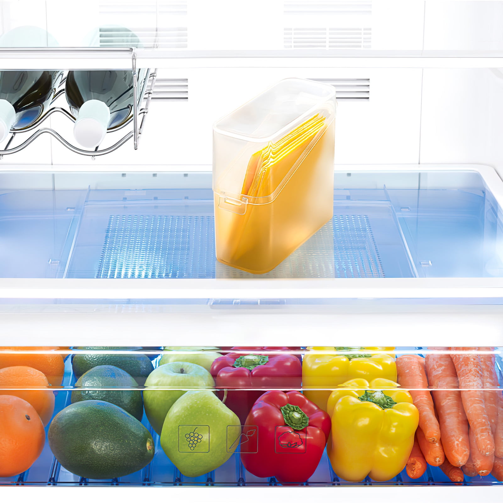 LEXSOMEO 2pcs Kitchen Storage Box Fridge Cheese Container Clear Slice ...