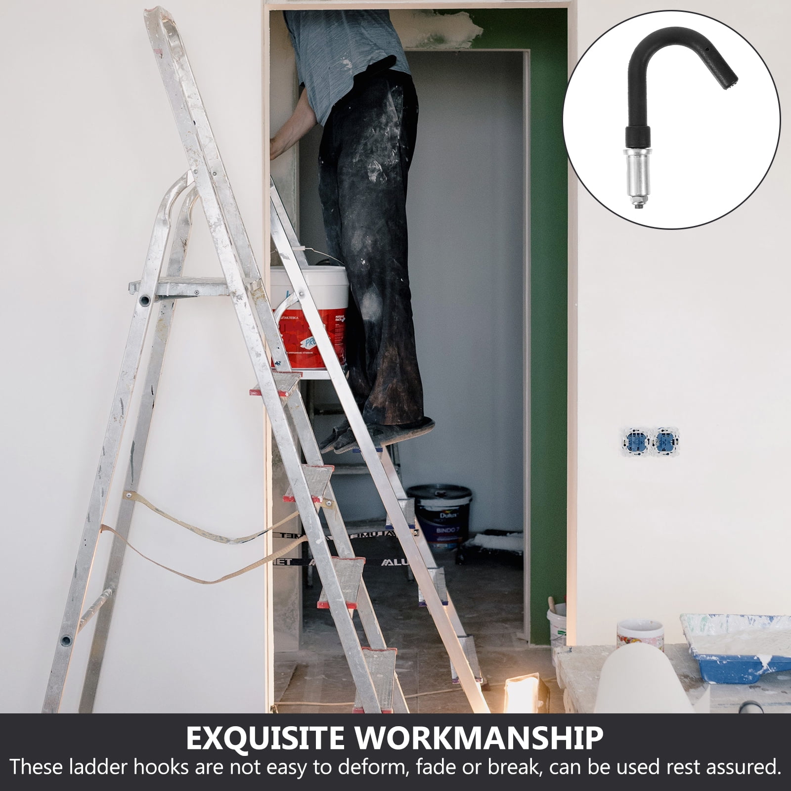 LEXSOMEO 2pcs Ladder Hook Ladder Roof Hook Heavy Duty Extension Ladder ...