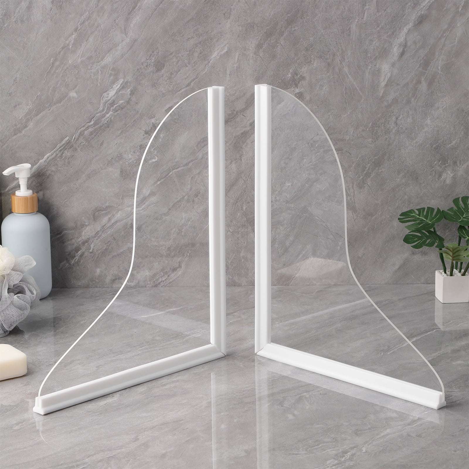 RENACLIPY Transparent Bathtub Splash Guard 2pcs, Acrylic and Silicone ...