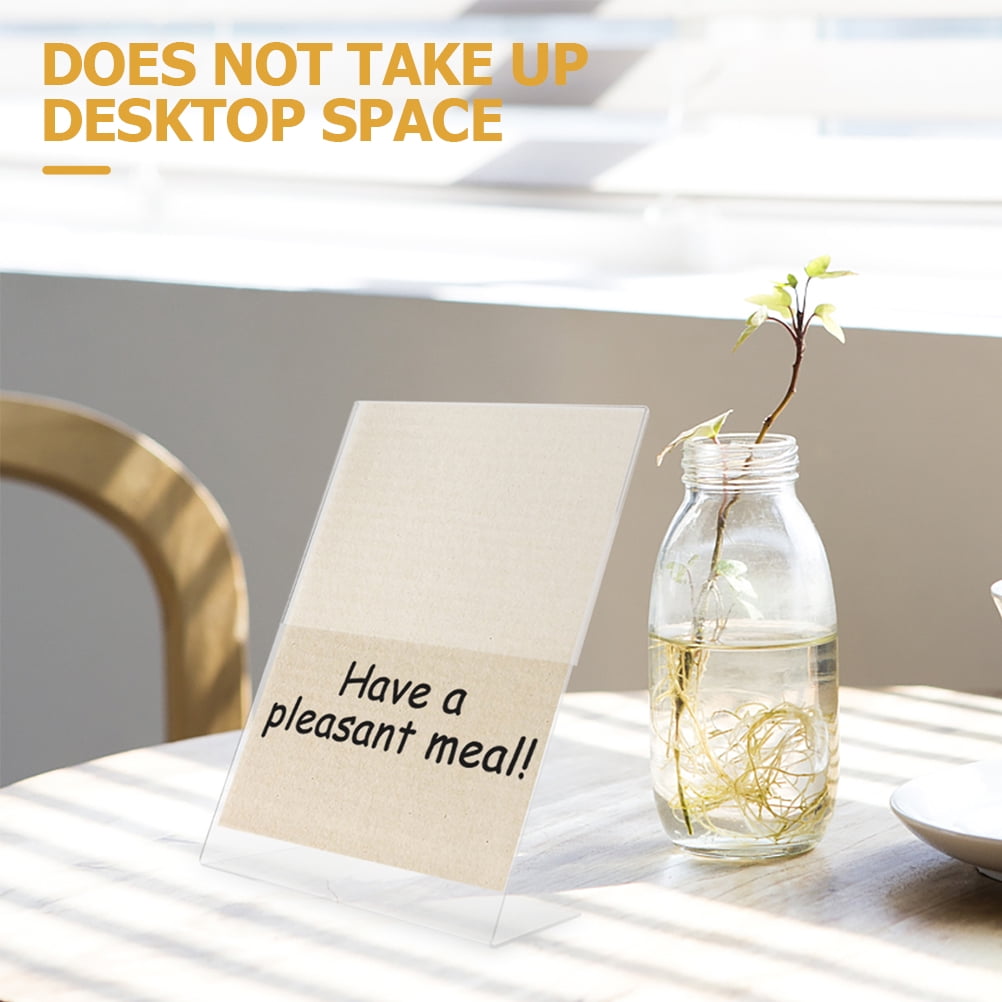 LEXSOMEO 2pcs Sign Holder Tabletop Sign Display Holder Clear Table Card ...