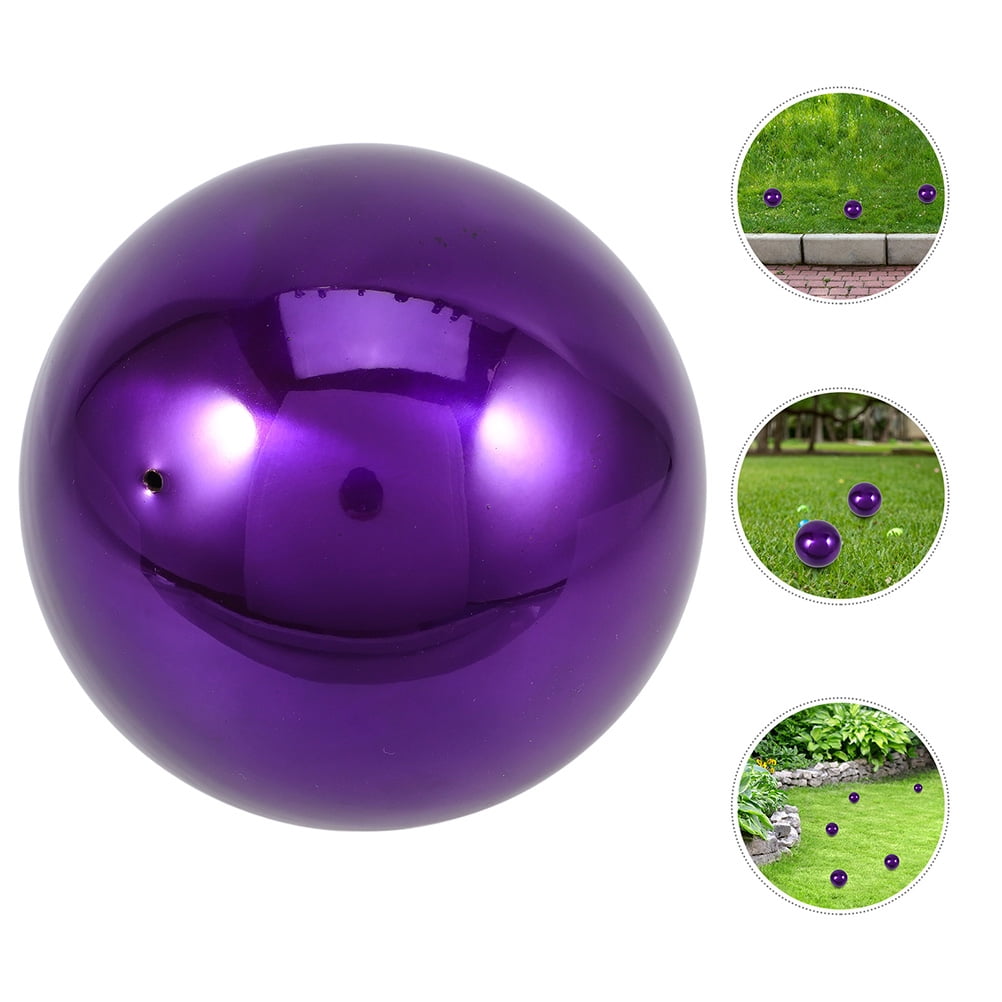 RENACLIPY 2Pcs Stainless Steel Garden Ball Purple Simple Design Outdoor ...