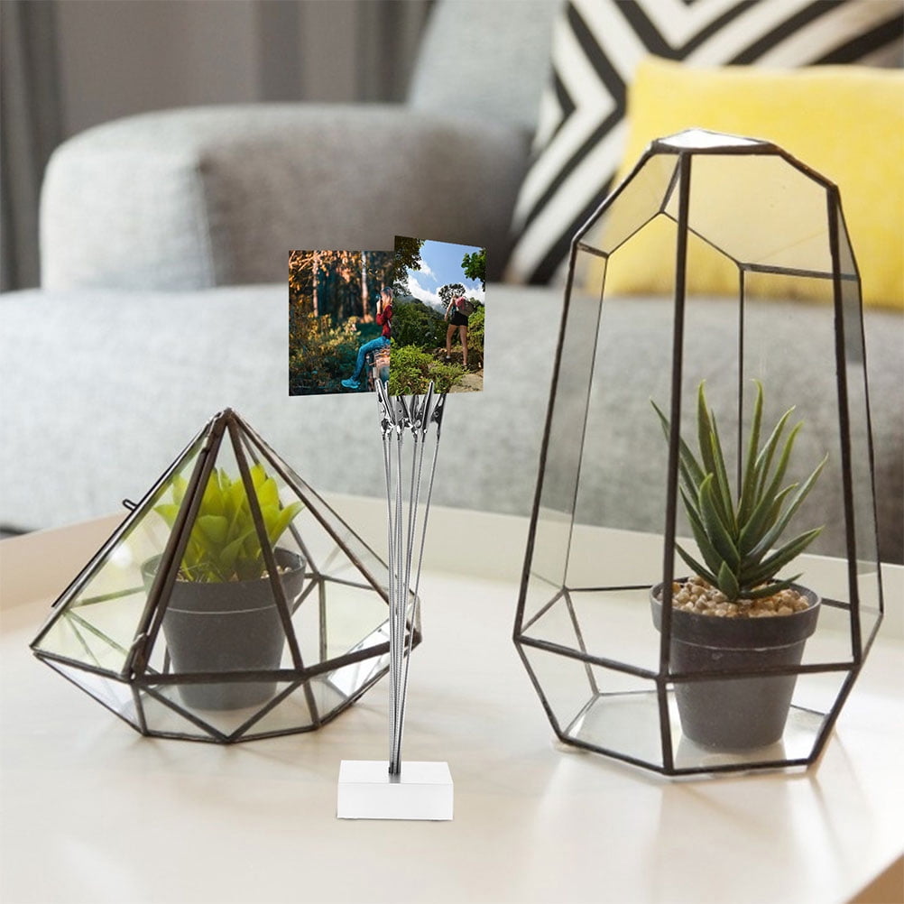 LEXSOMEO 2pcs Wire Photo Holder Menu Memo Clips Wedding Table Picture ...