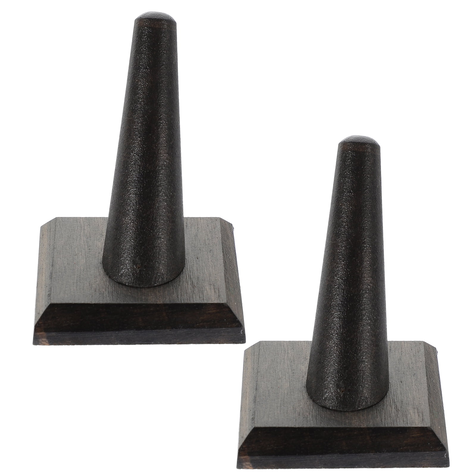 LEXSOMEO 2pcs Wooden Ring Racks Finer Ring Display Pillar Stand Ring ...