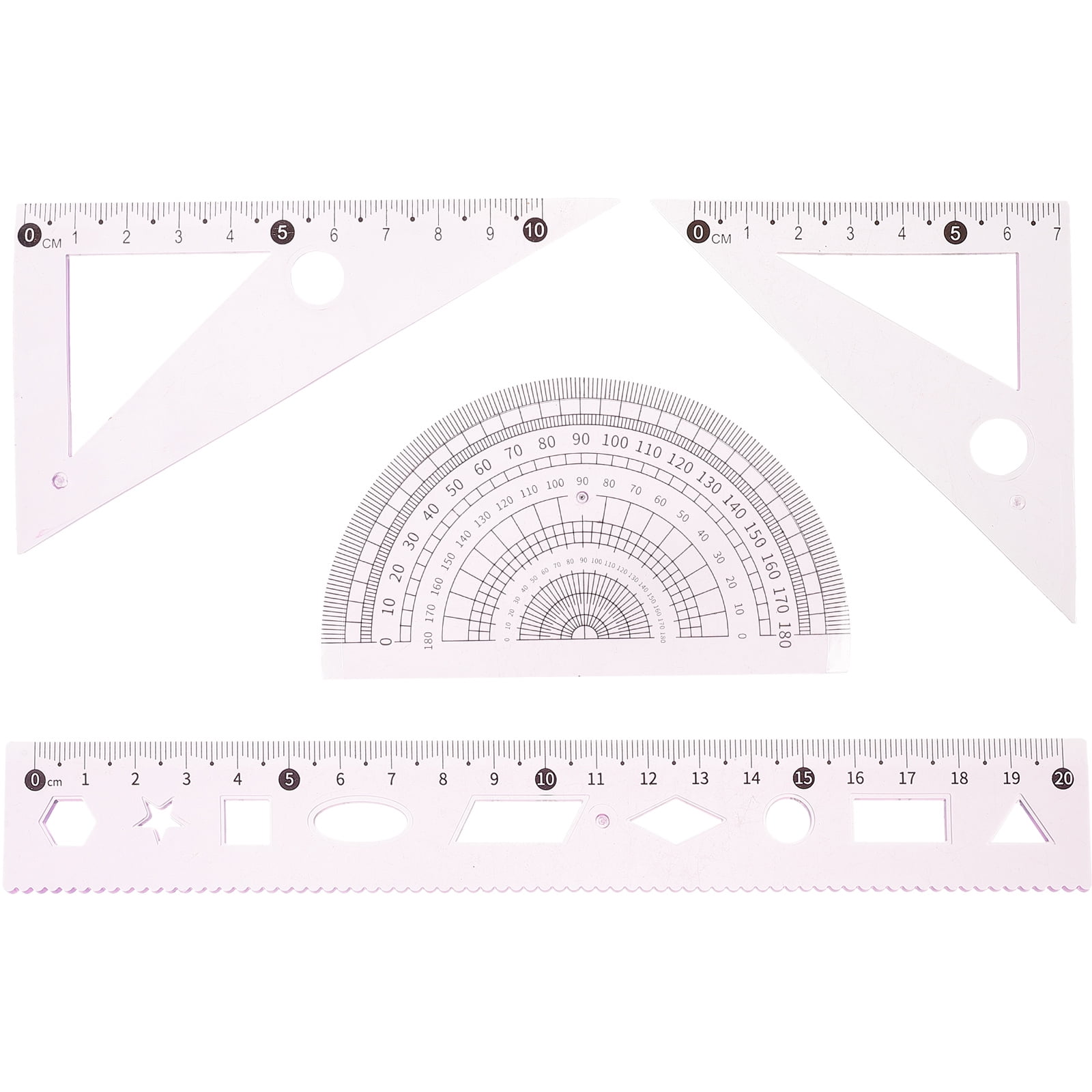 LEXSOMEO 3 Sets of Geometry Drawing Tool Ruler School Design Drawing ...
