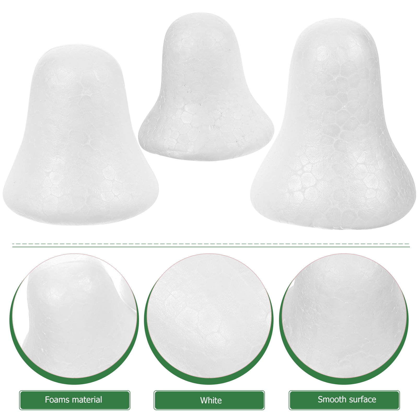 LEXSOMEO 30pcs Blank Foams Bells Unfinished Foams Bell Models DIY Foams ...