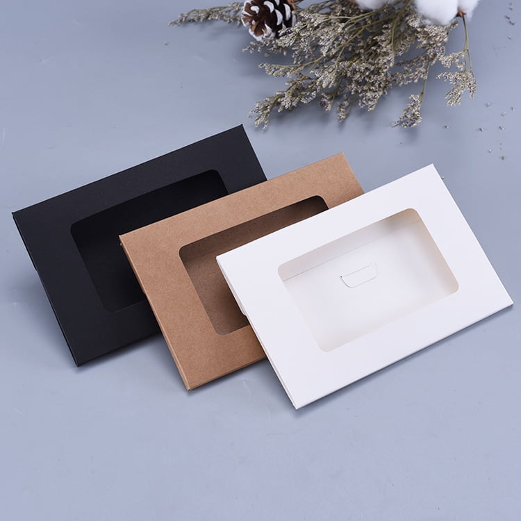 RENACLIPY 30pcs Full Window Envelopes Black Paper for Item Protection ...