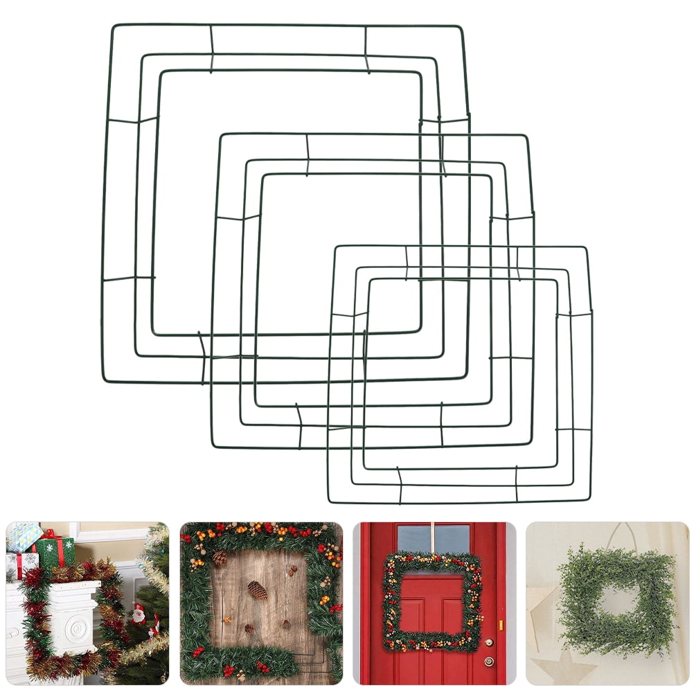 LEXSOMEO 3pcs DIY Square Metal Wreath Frame Flower Garden Square Shaped ...