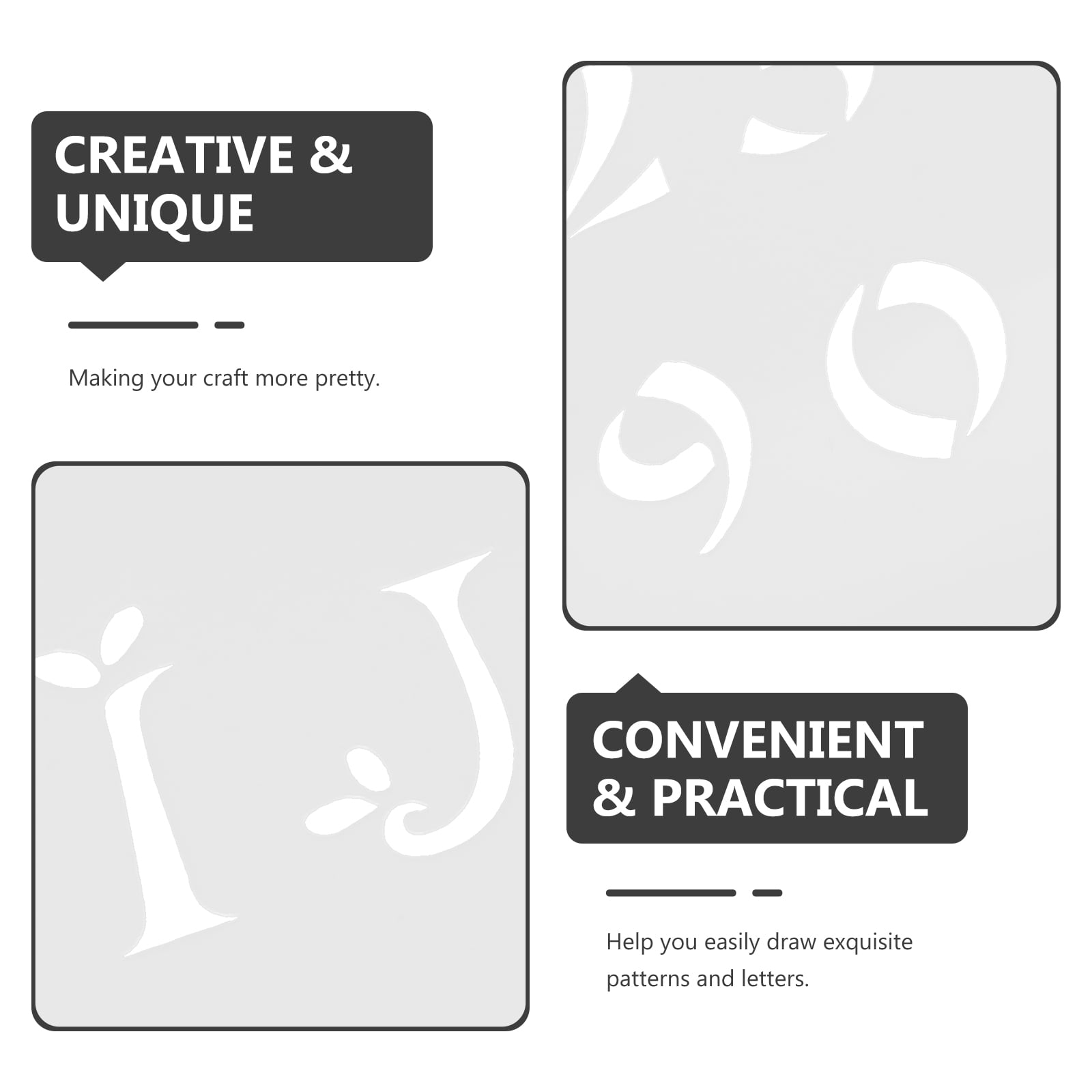 LEXSOMEO 3pcs Hollow Lettering Painting Stencils English Letter ...