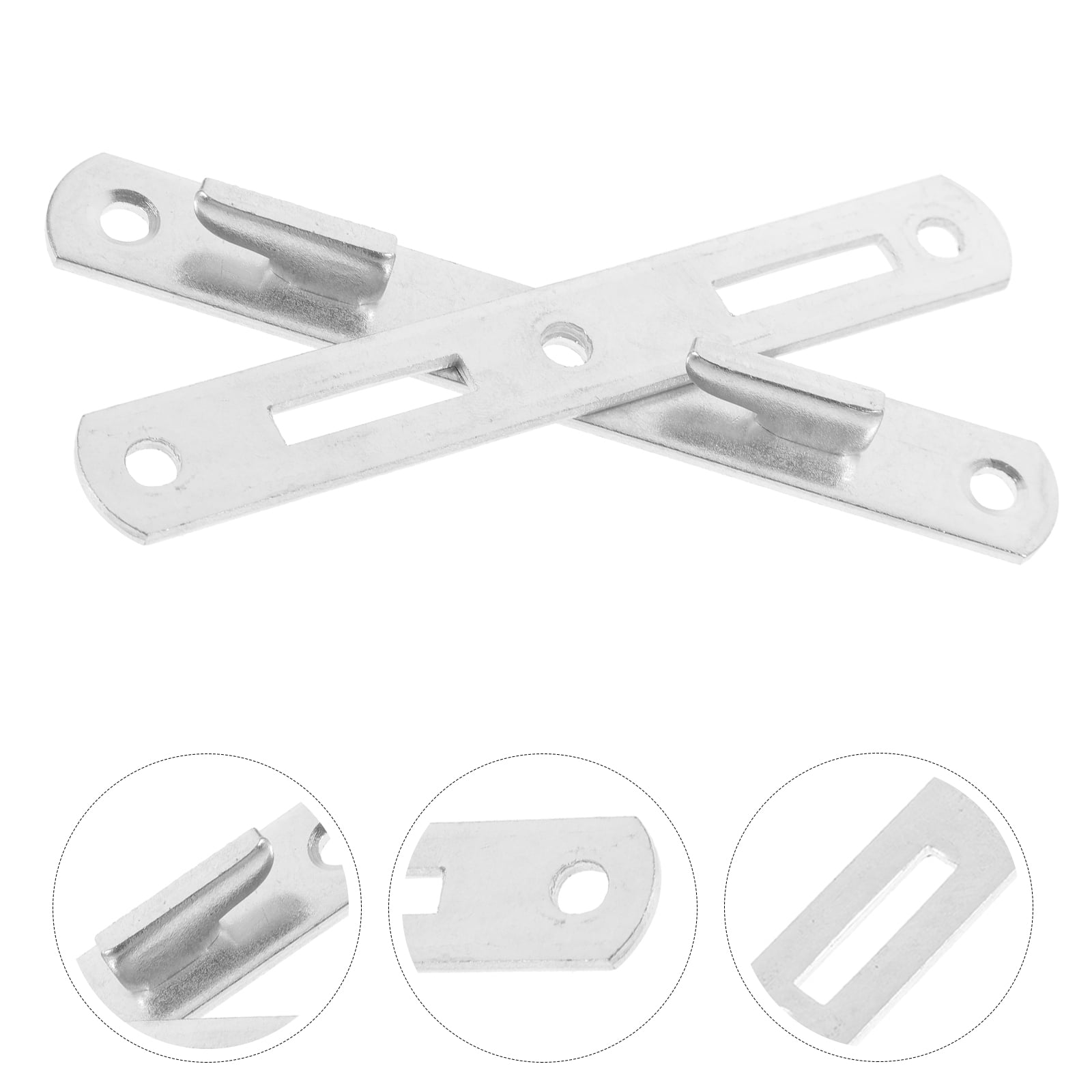 LEXSOMEO 4 Pairs of Replacement Bed Rail Fasteners Bed Rail Brackets ...