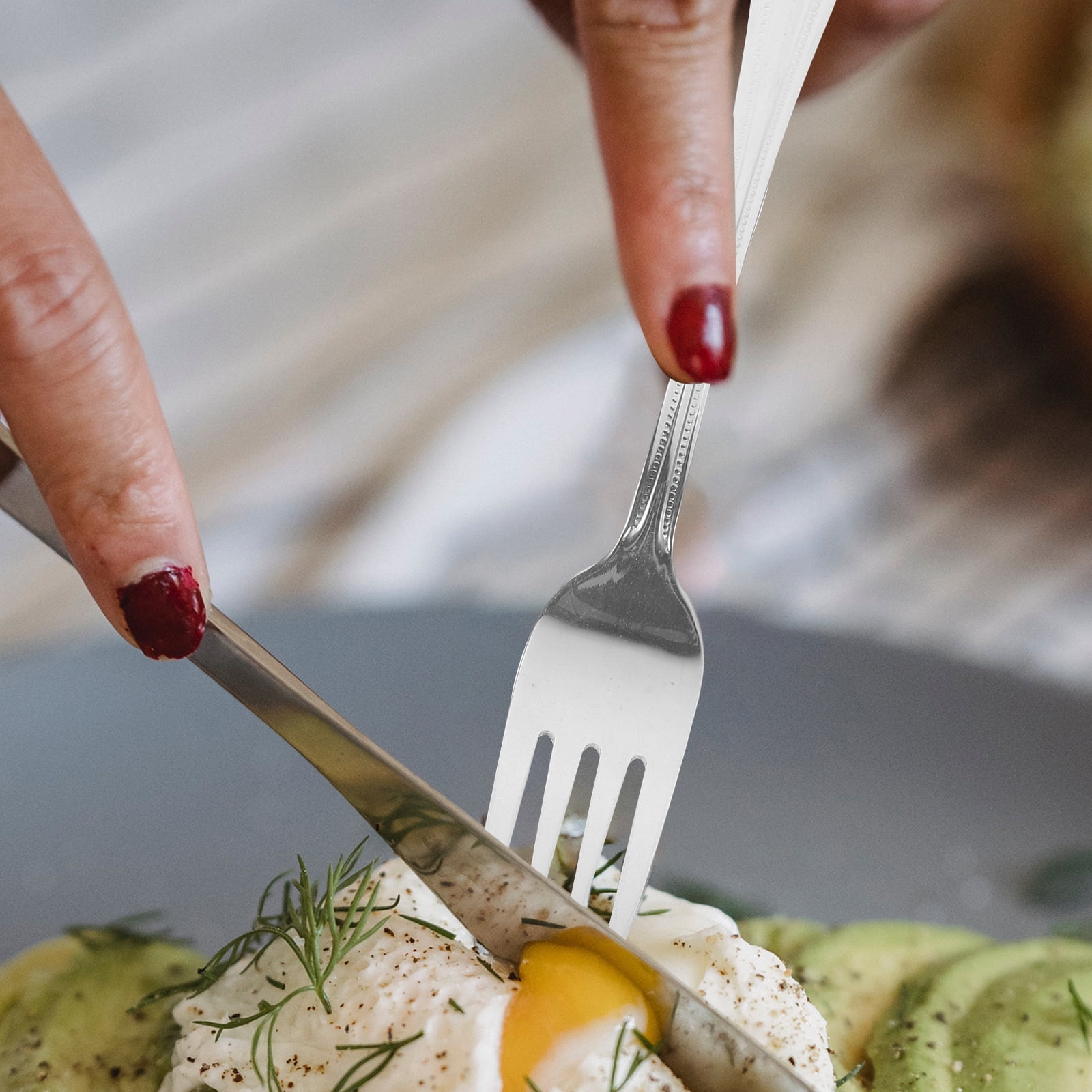 RENACLIPY Pointed Tip Forks Stainless Steel Silver 4 Pcs - Walmart.com