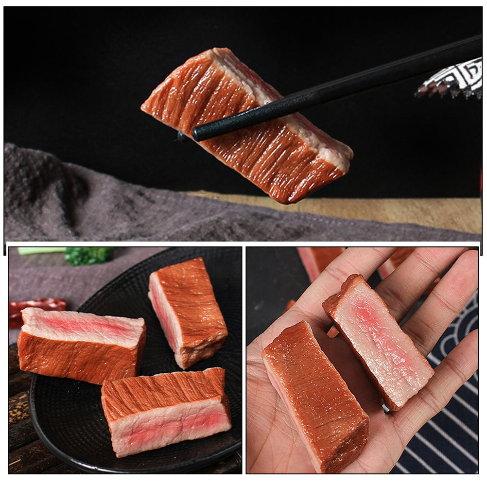 LEXSOMEO 4Pcs Artificial Lifelike Steak Fake Cooked Roast Beef ...