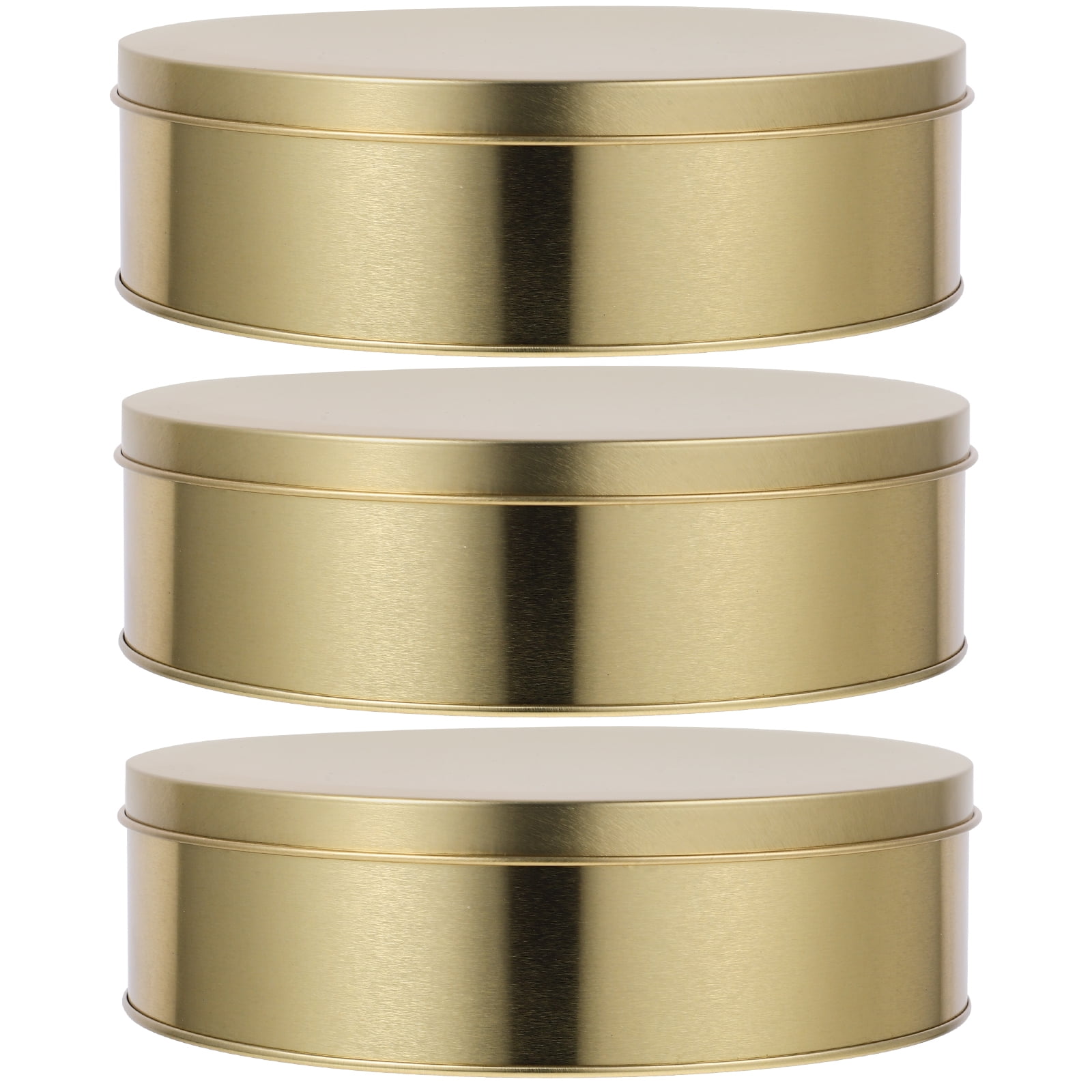 LEXSOMEO 4Pcs Round Cookie Tins With Lids Christmas Biscuit Tin Holiday ...
