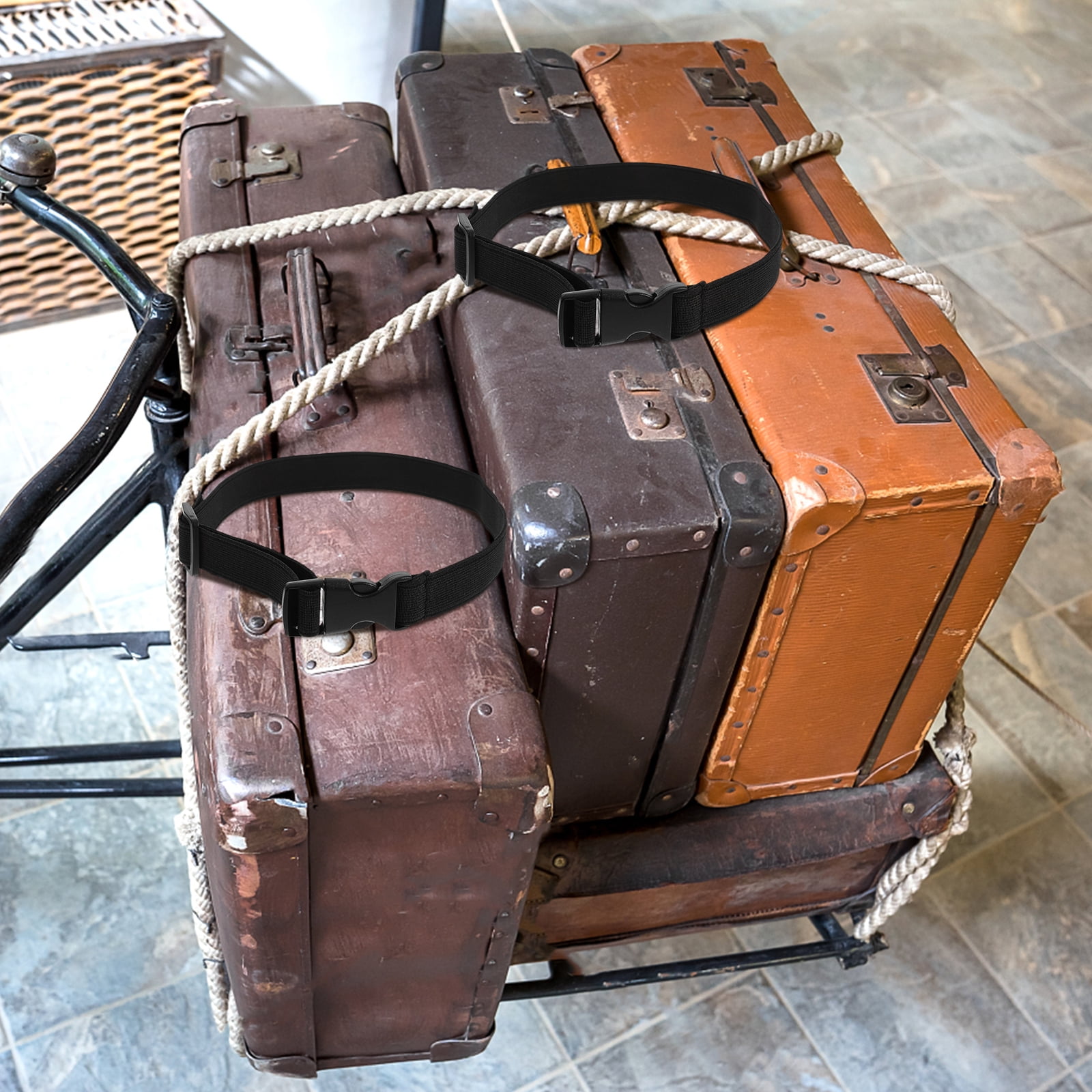 LEXSOMEO 4pcs Adjustable Buckle Straps for Luggage Elastic Bands Quick ...