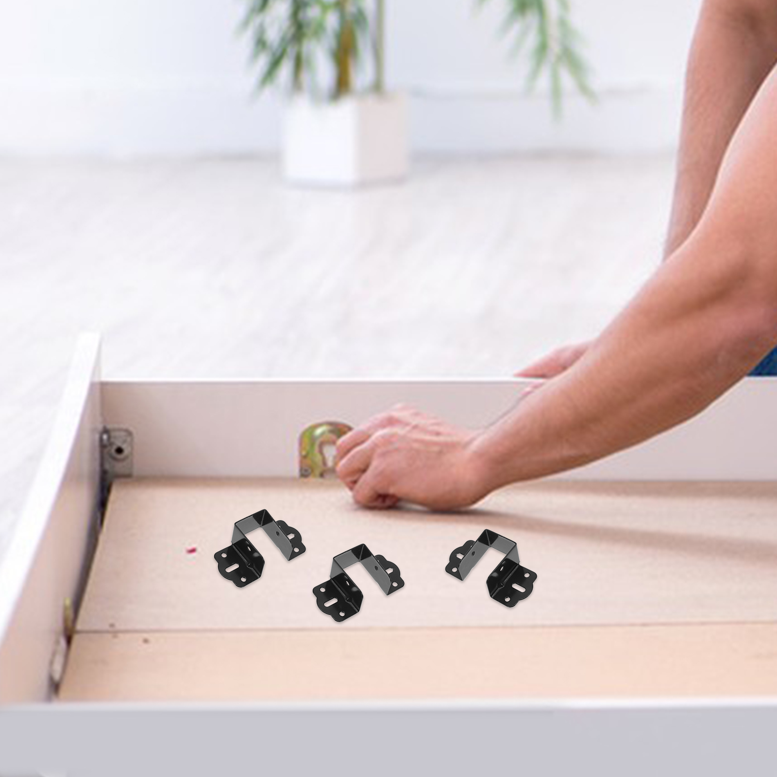 LEXSOMEO 4pcs Bed Rail Fasteners Metal Bed Frame Rail Brackets Bed Rail ...