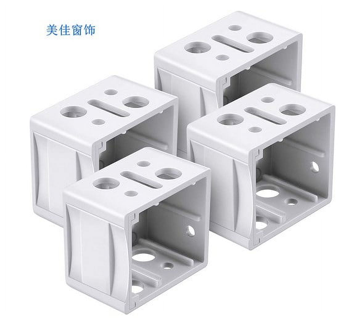 LEXSOMEO 4pcs Blind Brackets White Profile Box Mounting Bracket Window ...