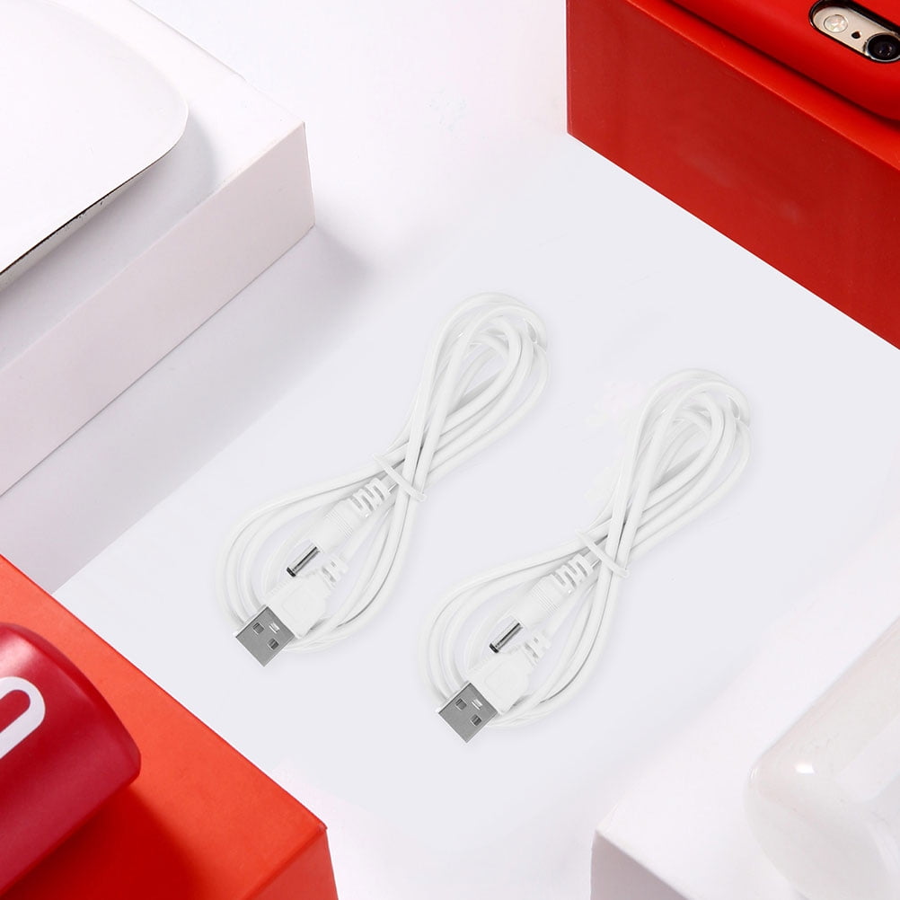 RENACLIPY 4-Pack USB to 5V DC Charging Cables White Cord Compatible ...